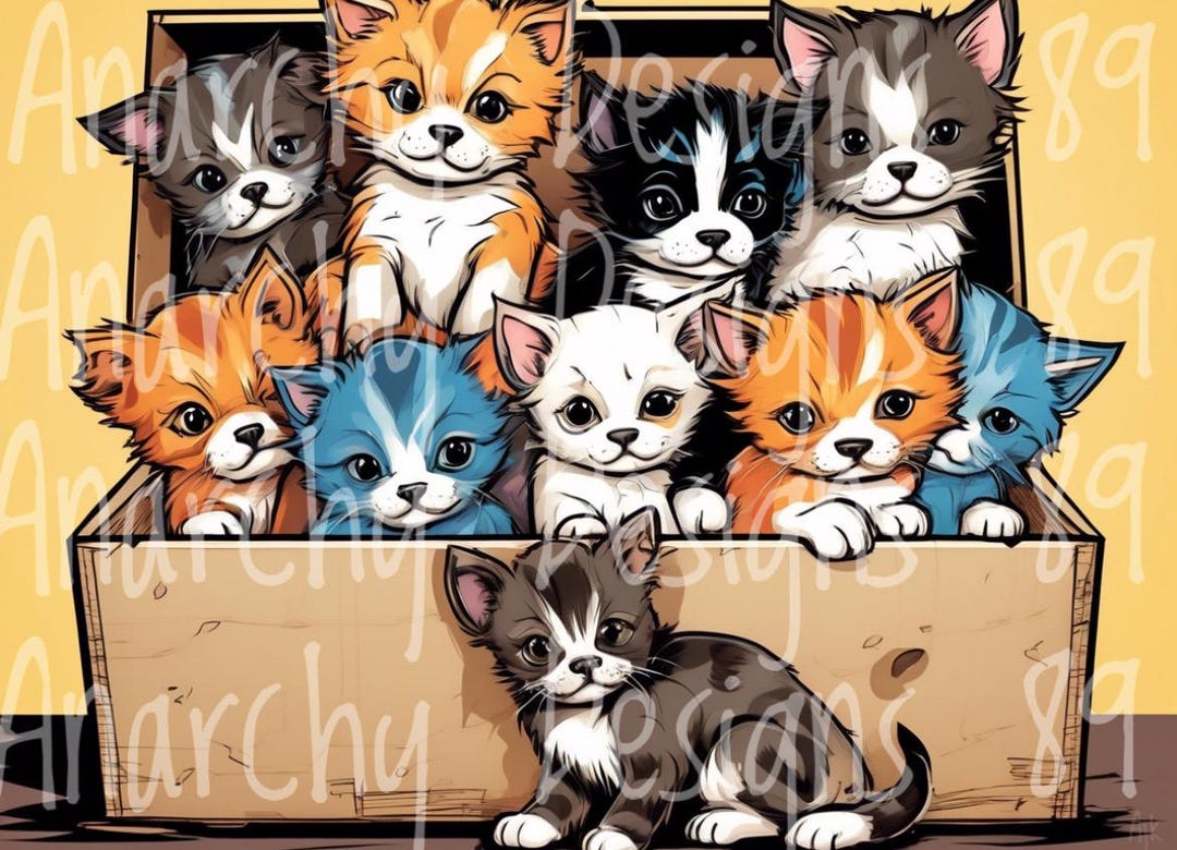 Furry Friends Kitten Art, Pet Lover Gift (digital Download) - Etsy