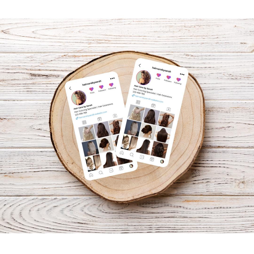 EDITABLE Instagram Inspired Portrait Business Card, Fully Customizable ...