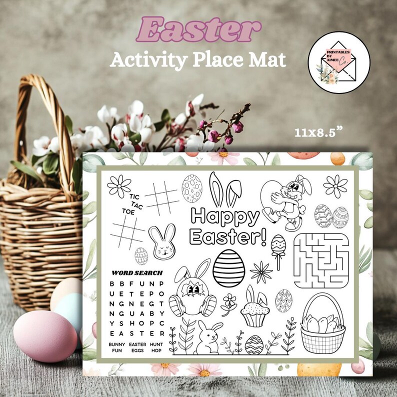 Editable Easter Kids Activity Placemat Sheet, Easter Activities, Kids ...