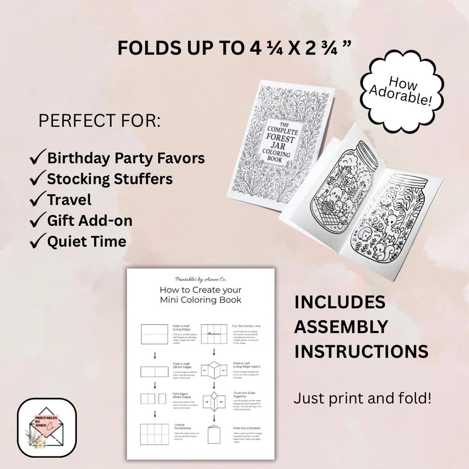 Printable Foldable Mini Coloring Book – Valentines | 8.5x11 PDF | Party ...