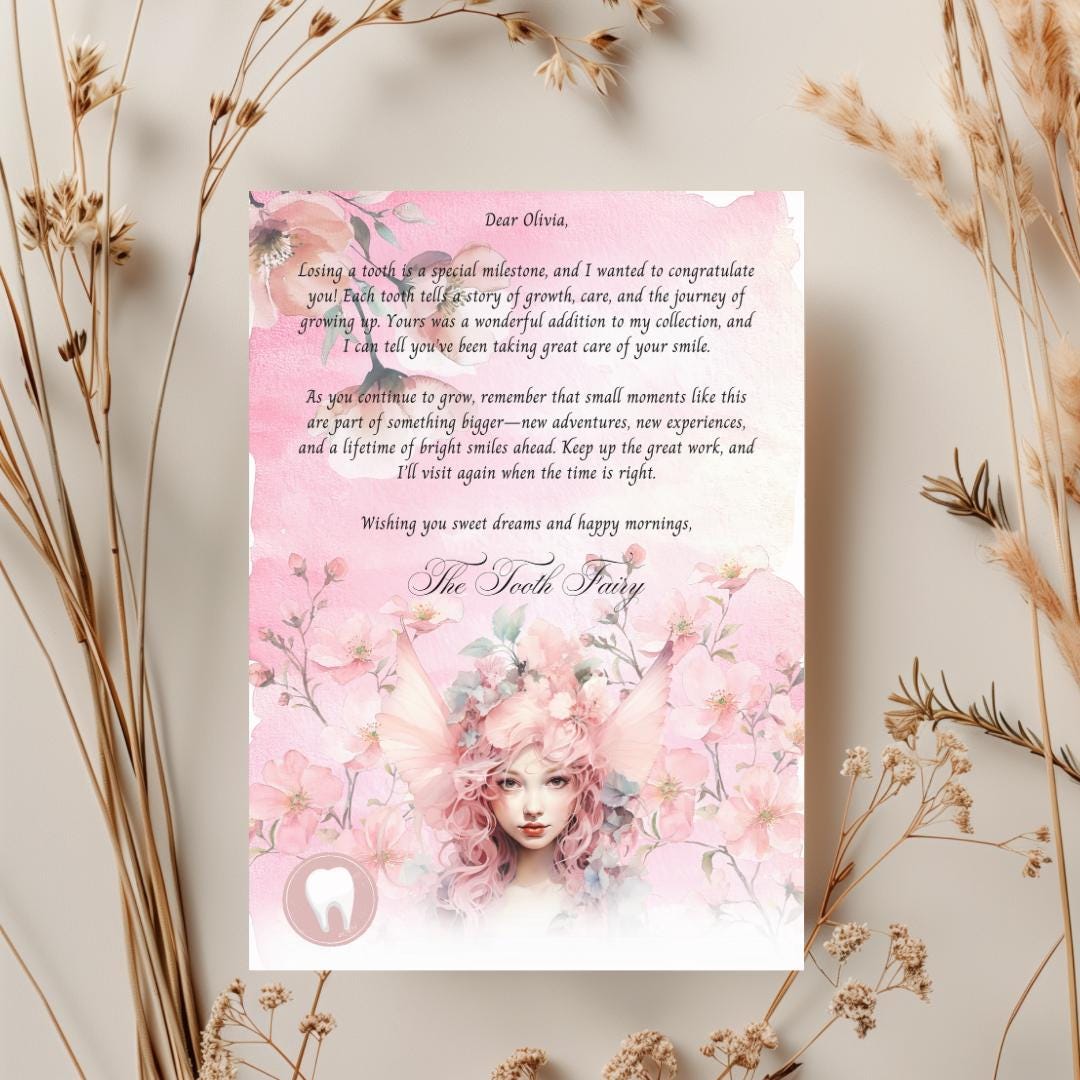 Editable Pink Tooth Fairy Personalized Note Letter, Tooth Fairy ...