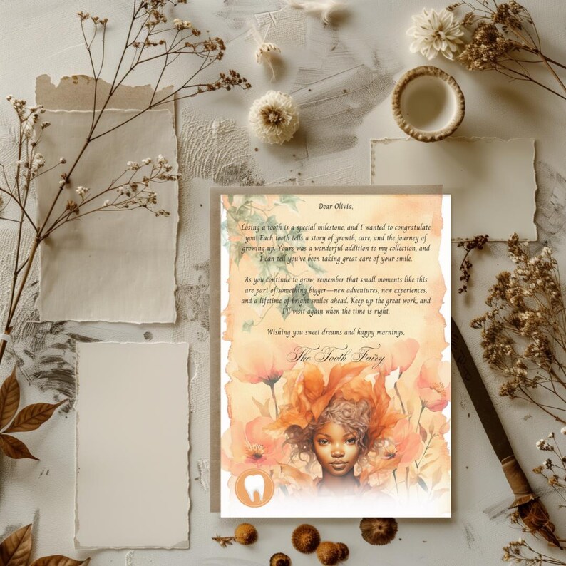 Editable Orange Tooth Fairy Personalized Note Letter, Tooth Fairy ...