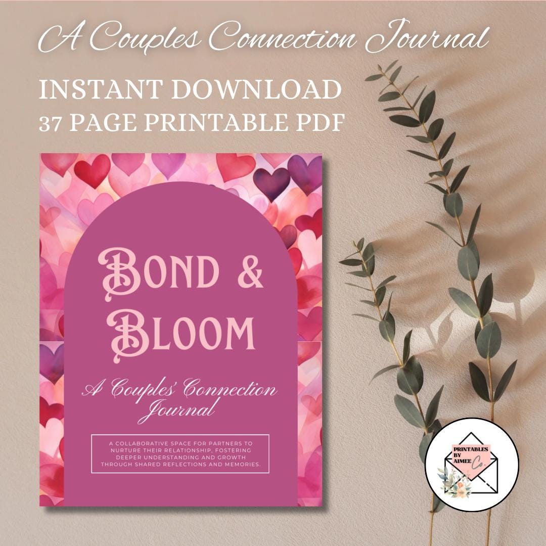 Instant Download Printable Bond & Bloom Couples Connection Journal ...