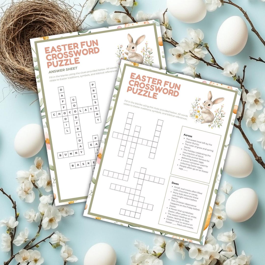 Editable Easter Crossword Puzzle Fun, Easter Activity, Easter Kids ...