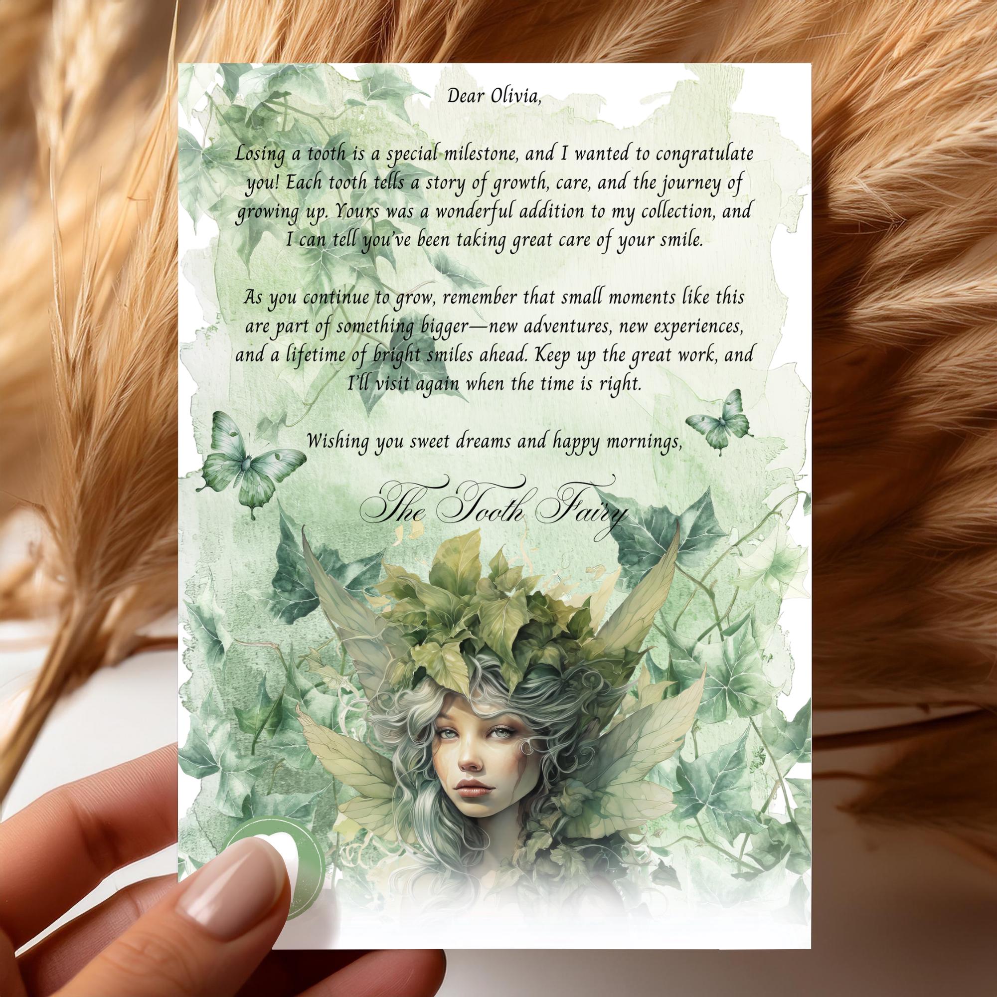 Editable Green Tooth Fairy Personalized Note Letter, Tooth Fairy ...