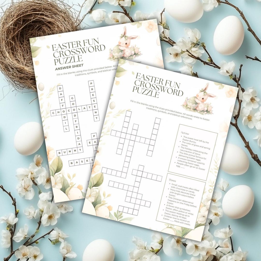 Editable Easter Crossword Puzzle Fun, Easter Activity, Easter Kids ...