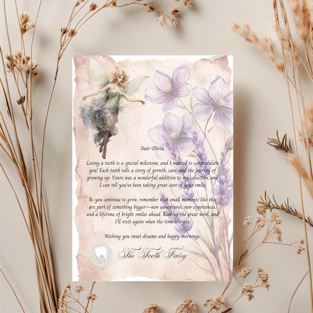 Editable Neutral Tooth Fairy Personalized Note Letter, Tooth Fairy ...