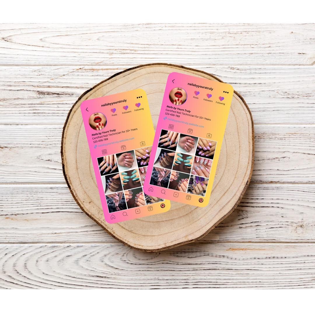 EDITABLE Instagram Inspired Portrait Business Card, Fully Customizable ...