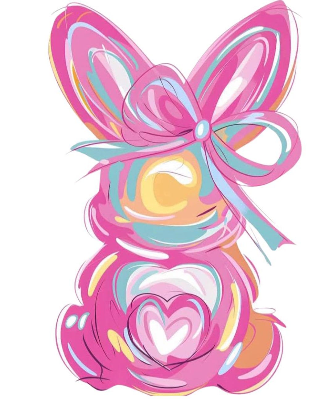DIGITAL DOWNLOAD - Instant Download Png Only - Cute Colorful Bunny ...