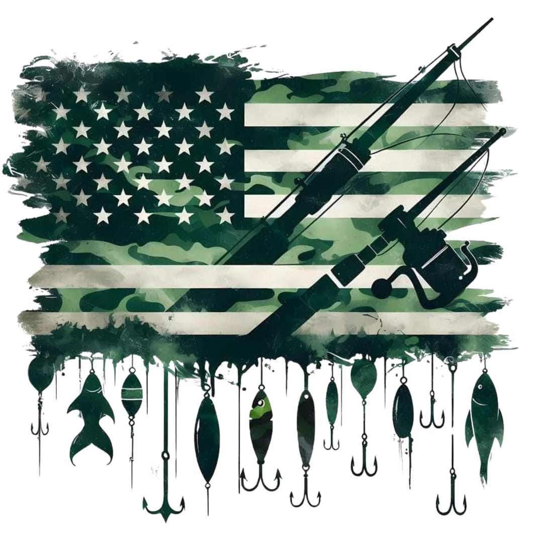 DIGITAL DOWNLOAD - Instant Download - PNG Only - Fish American Flag Png ...