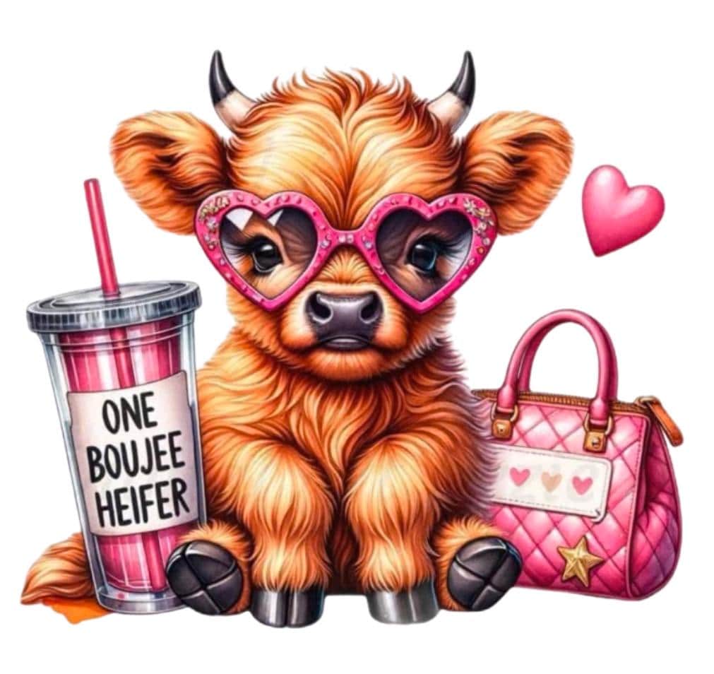 DIGITAL DOWNLOAD - Png - Instant - One Boujee Heifer, Cute, Pink Lover ...