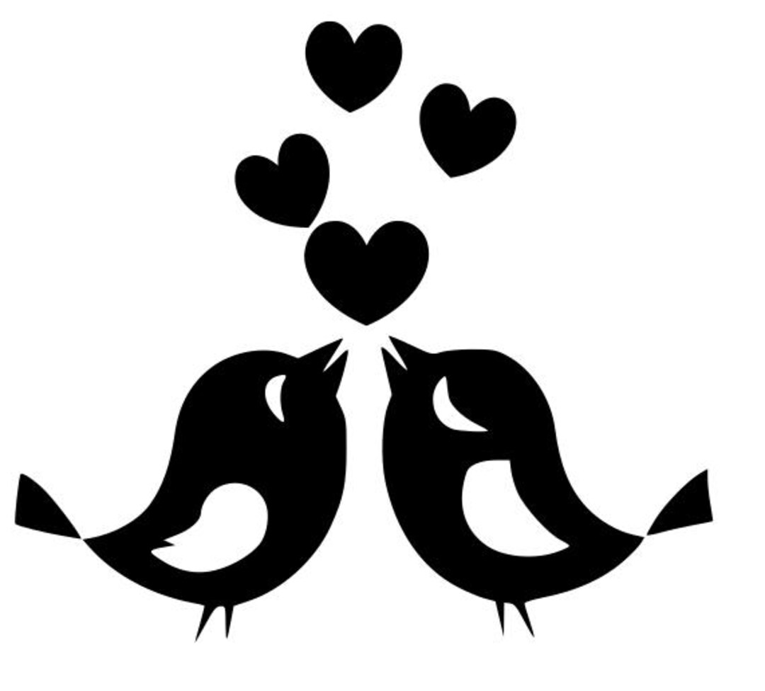Digital Download - Svg Only - Instant Download - Two Love Birds, Hearts ...