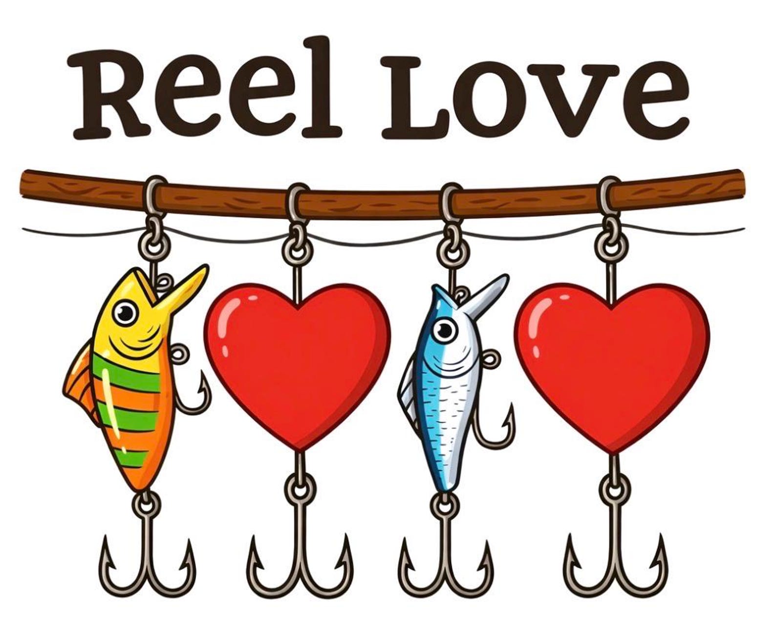 DIGITAL DOWNLOAD - Instant Download - PNG Only - Reel Love, Fishing Png ...