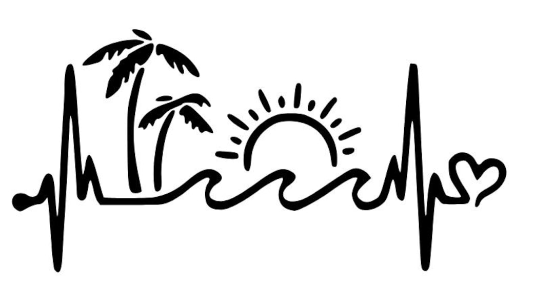 DIGITAL DOWNLOAD - SVG Only - Instant Download - Beach Heartbeat Svg ...