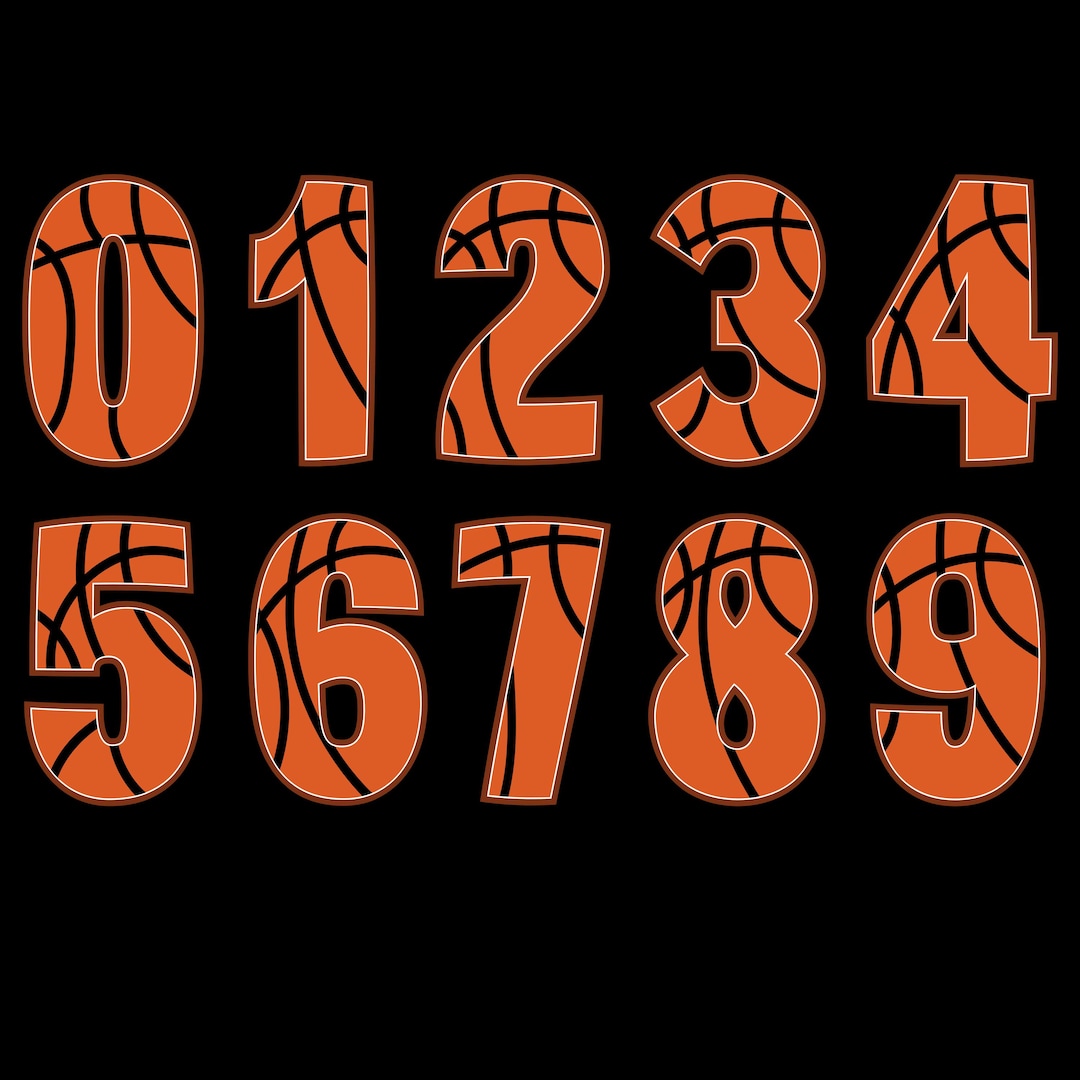 DIGITAL DOWNLOAD - Instant Download - Png Only - Basketball Numbers, 0 ...