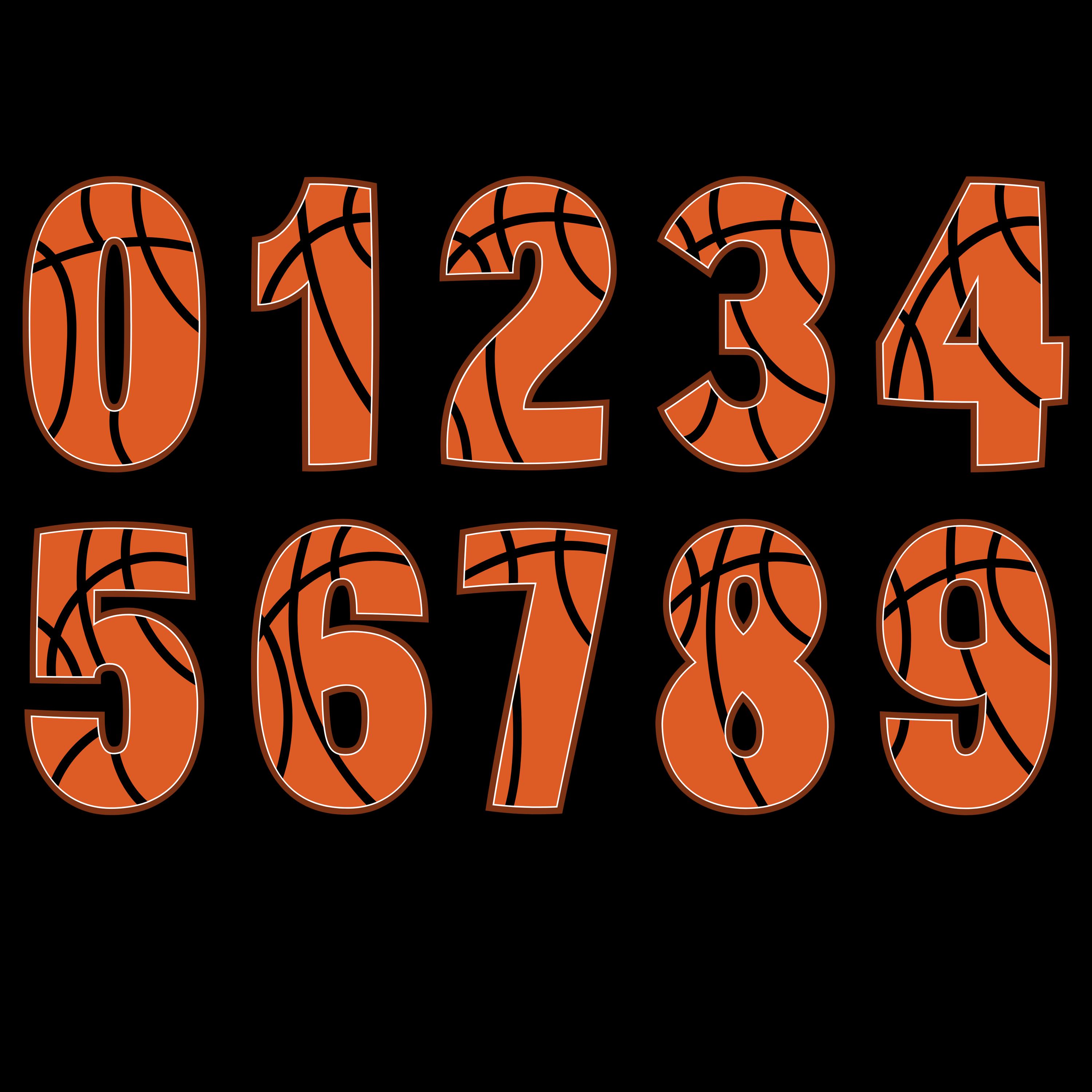 DIGITAL DOWNLOAD - Instant Download - Png Only - Basketball Numbers, 0 ...