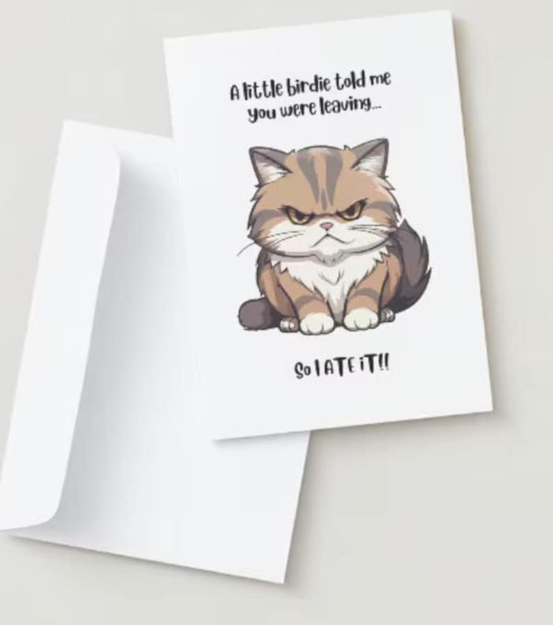 PRINTABLE Grumpy Cat Farewell Cat, Funny Farewell Card, Cat, Grumpy Cat ...