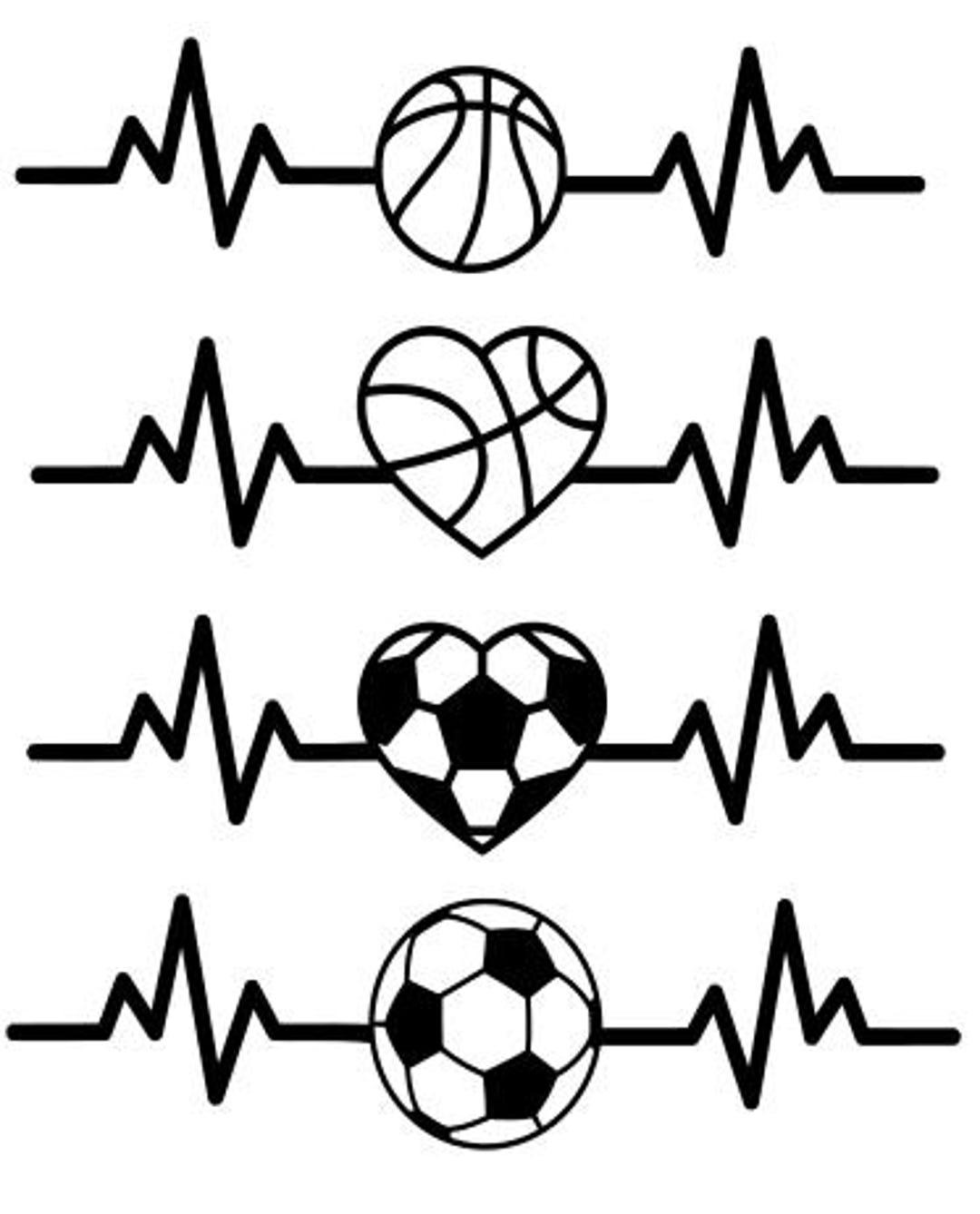 DIGITAL DOWNLOAD - SVG - Instant Download - Sport Heartbeats, Hockey ...