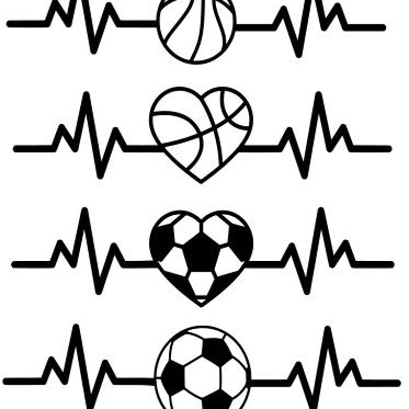 Basketball Heartbeat Svg - Etsy