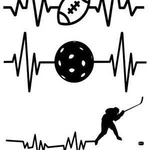 DIGITAL DOWNLOAD - SVG - Instant Download - Sport Heartbeats, Hockey ...