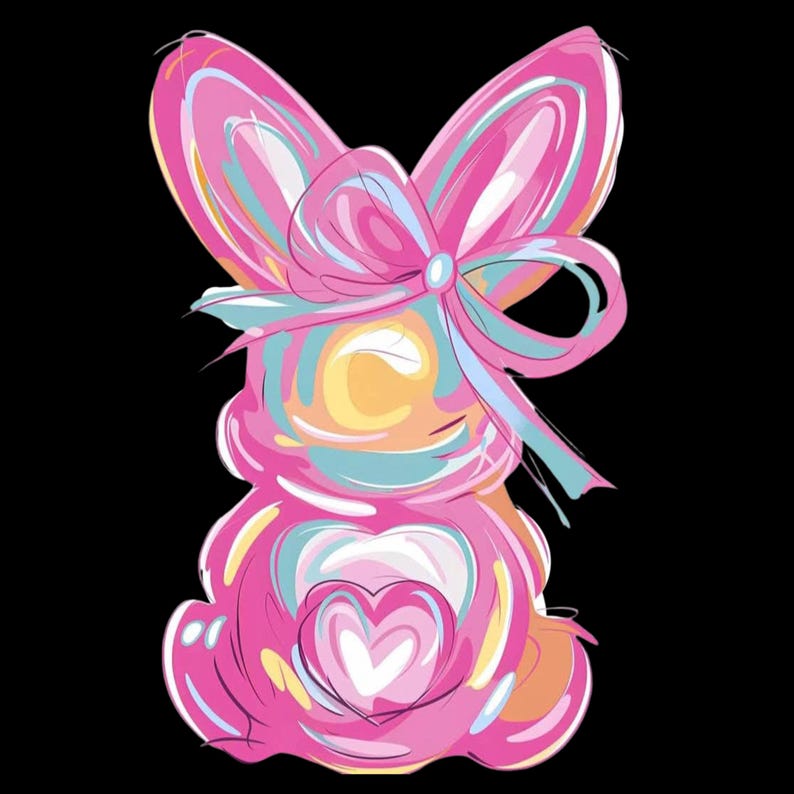 DIGITAL DOWNLOAD - Instant Download Png Only - Cute Colorful Bunny ...