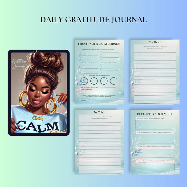 Calming Your Mind Guided Journal: Stress Relief, Self-care (PDF) - Etsy