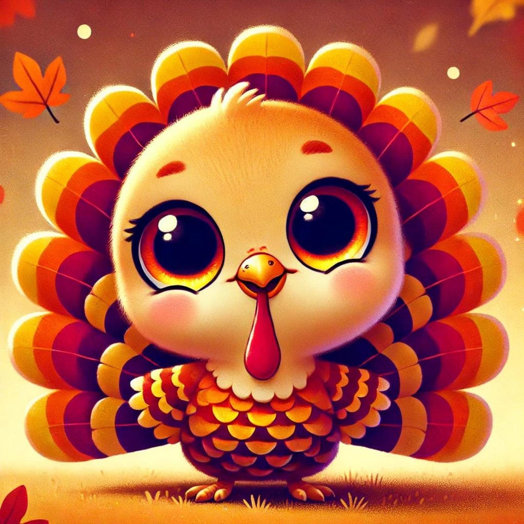Cute Thanksgiving Turkey Digital Download - High-quality PNG File ...
