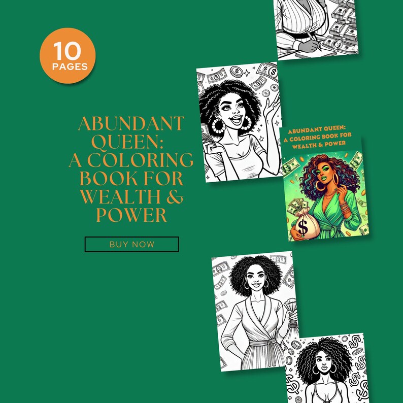 Black Girl Affirmation Coloring Pages | Abundant Queen: Wealth & Power ...