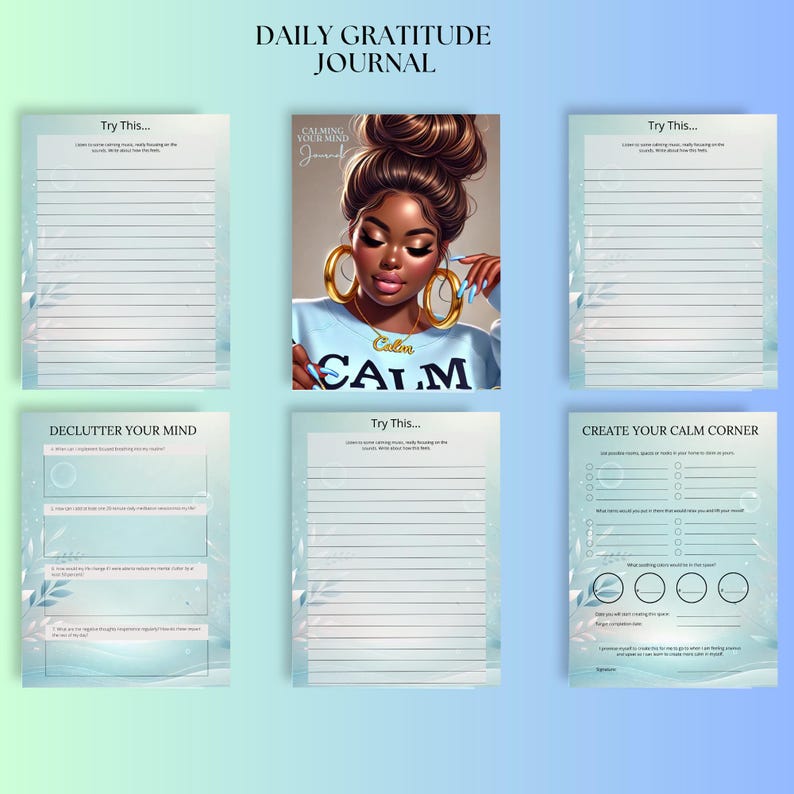 Calming Your Mind Guided Journal: Stress Relief, Self-care (PDF) - Etsy