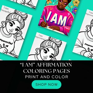 Black Girl Affirmation Coloring Pages: Self-esteem & Empowerment ...