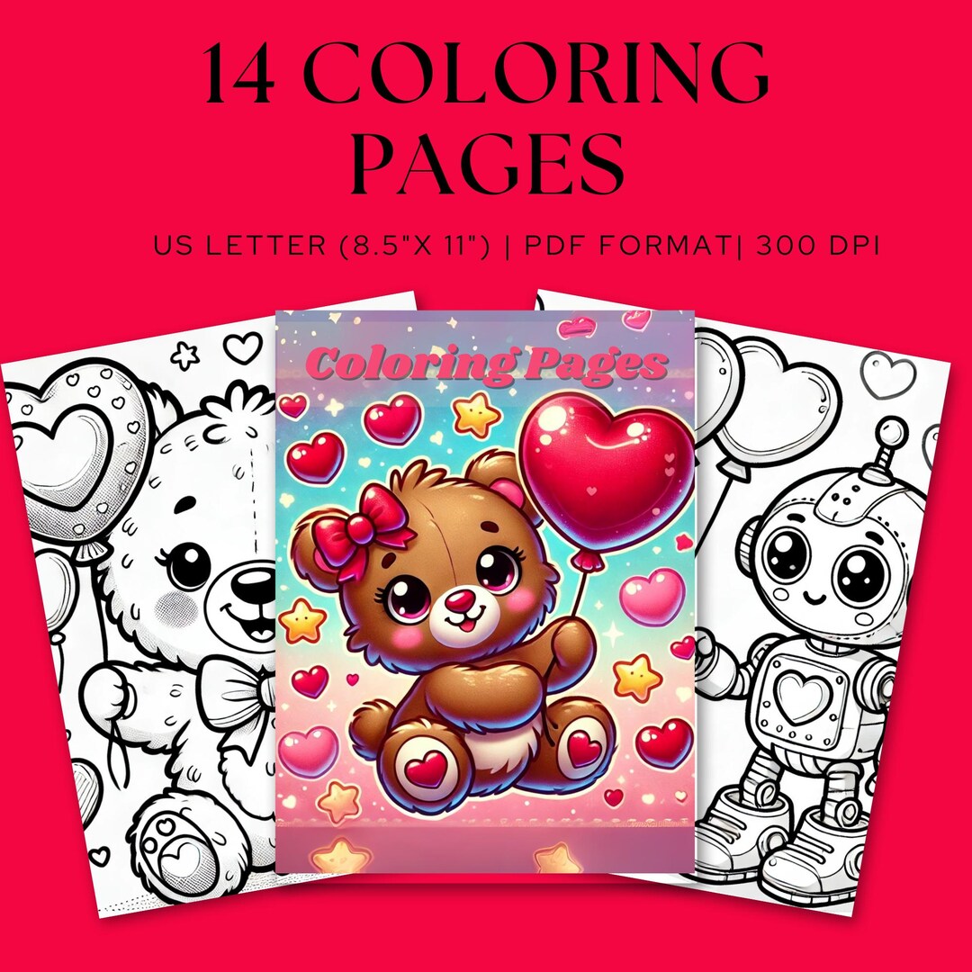 Valentine's Day Coloring Pages | Cute | Fun Printable Designs for Kids ...