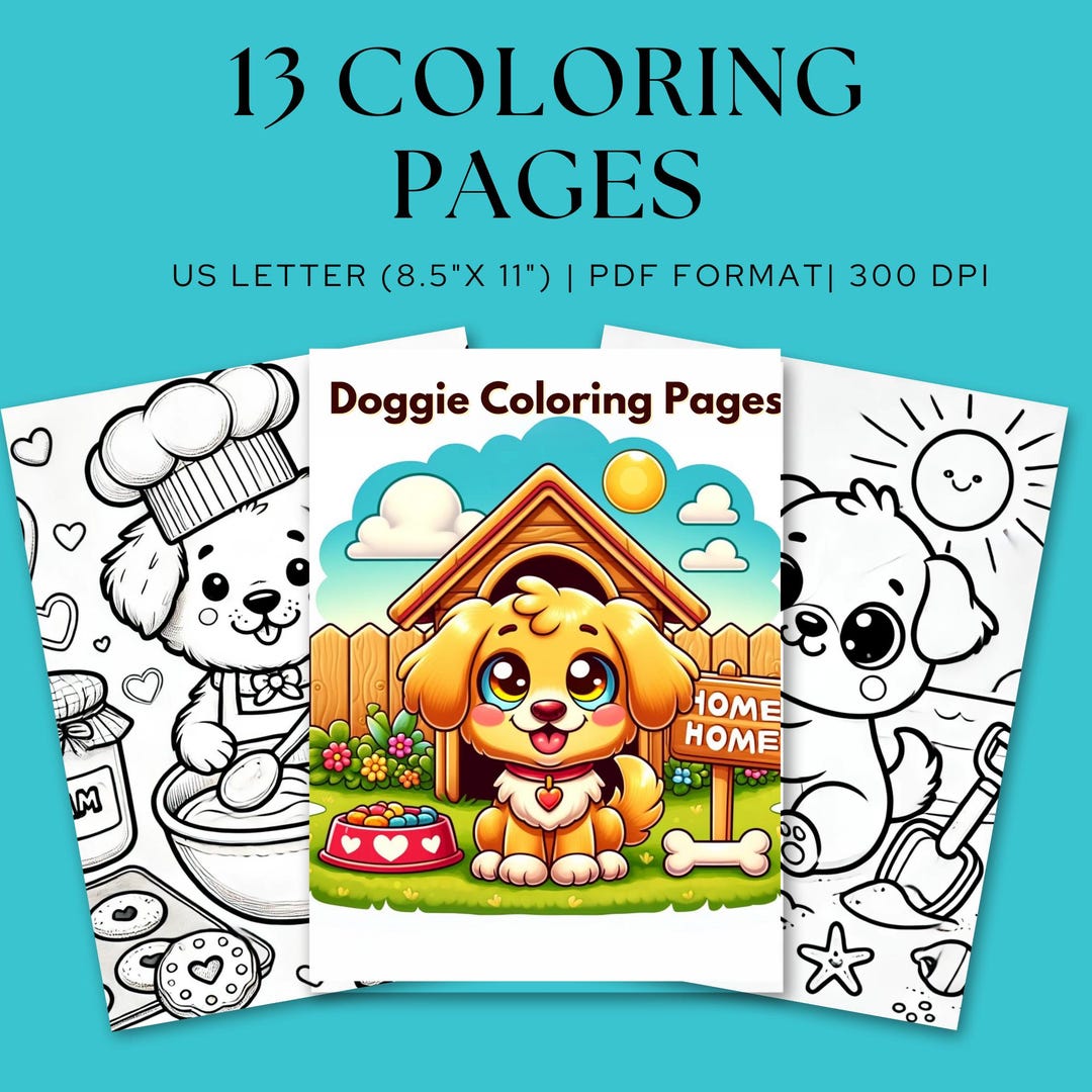 Adorable Doggie Coloring Pages | Printable Puppy Art for Kids & Adults ...