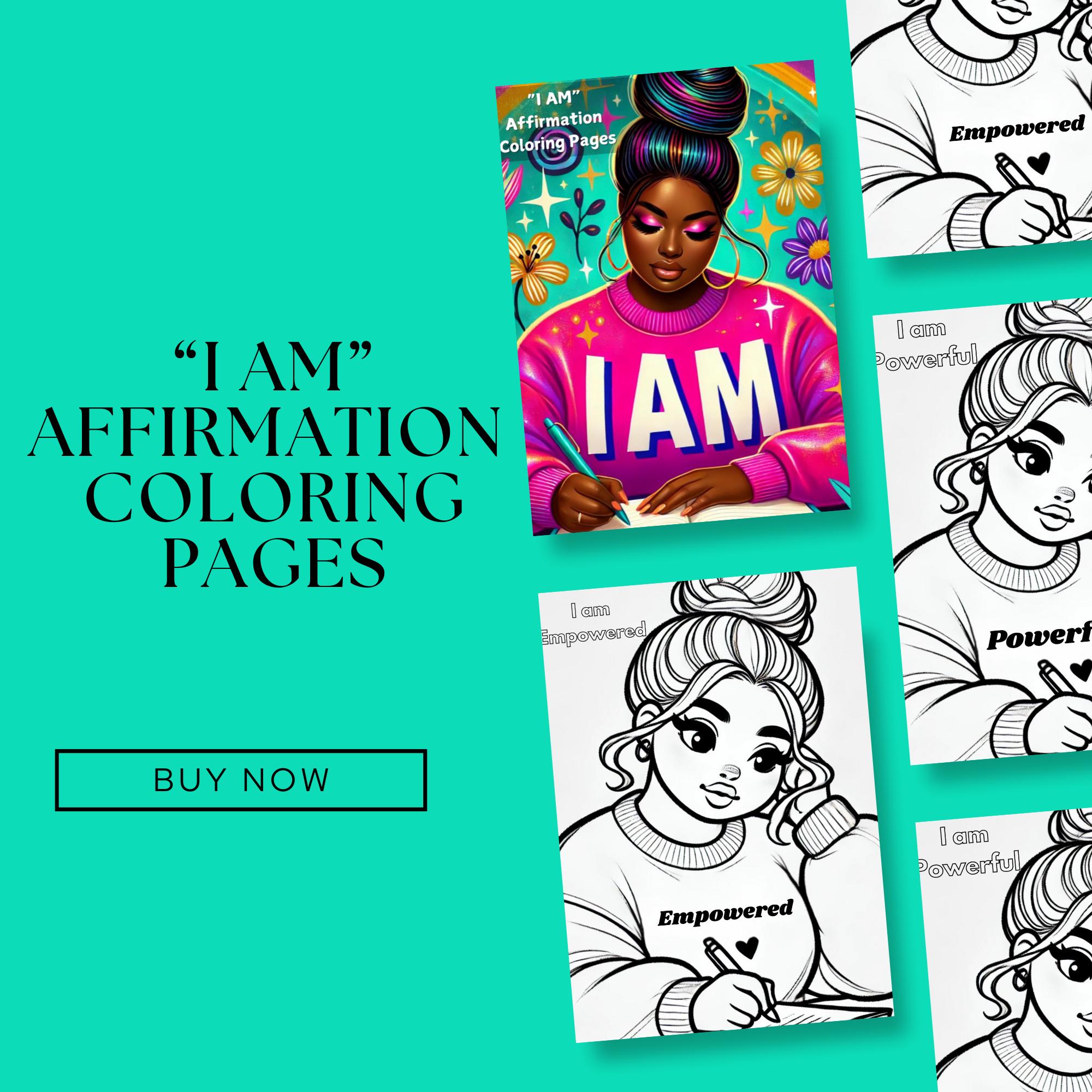Black Girl Affirmation Coloring Pages: Self-esteem & Empowerment ...