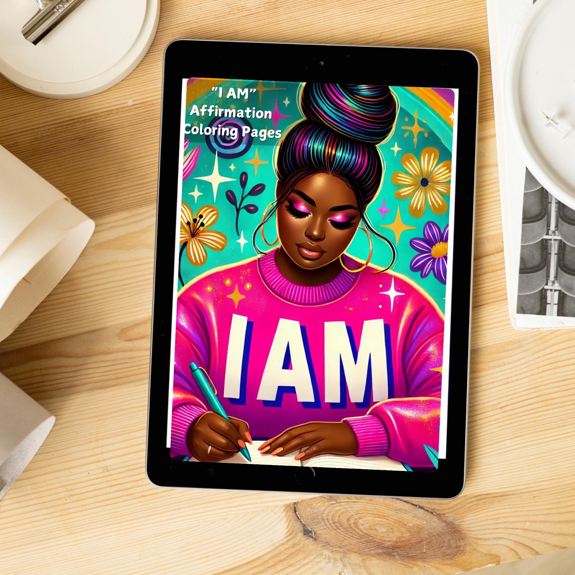 Black Girl Affirmation Coloring Pages: Self-esteem & Empowerment ...