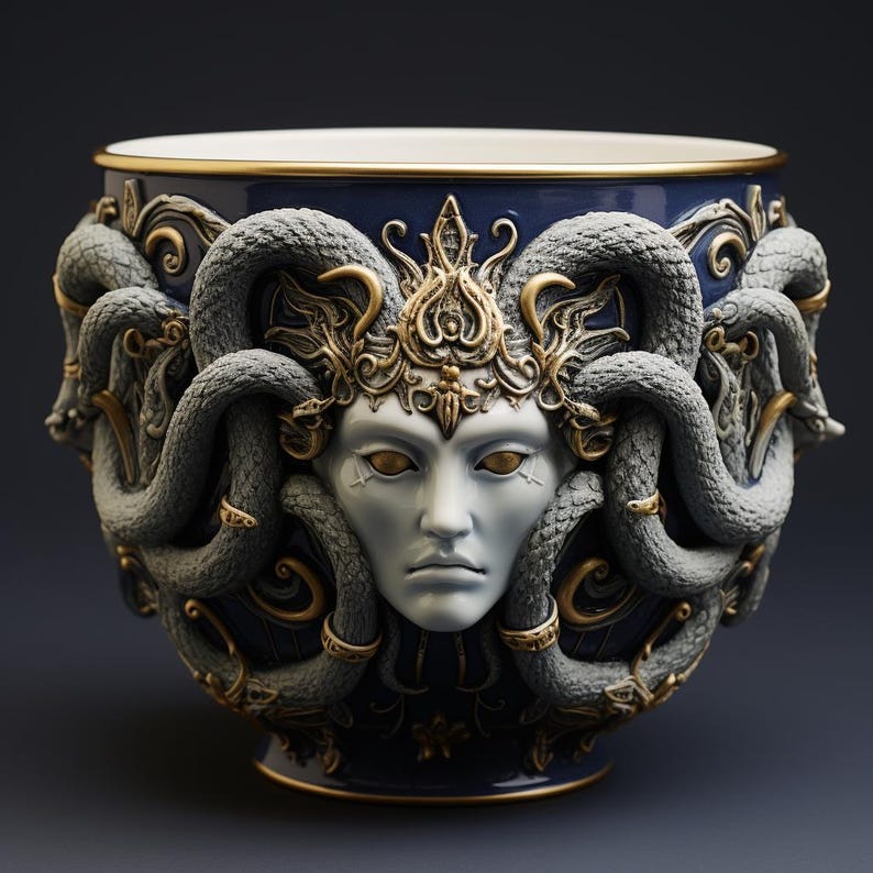 Custom Luxurious Medusa Design, Emblem, Logo, Art, Wallpaper, Digital ...