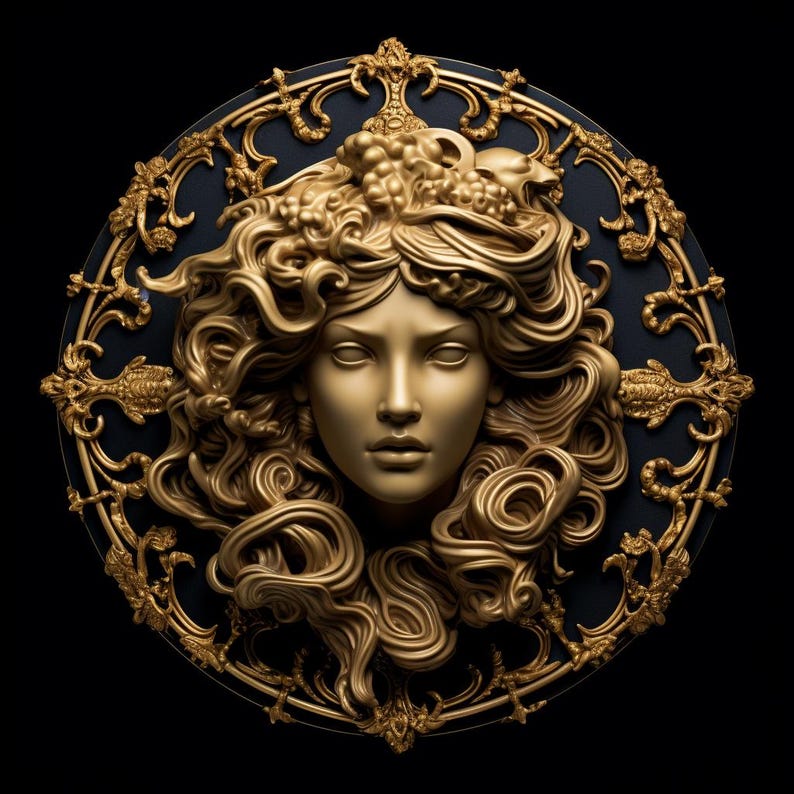 Custom Luxurious Medusa Design, Emblem, Logo, Art, Wallpaper, Digital ...