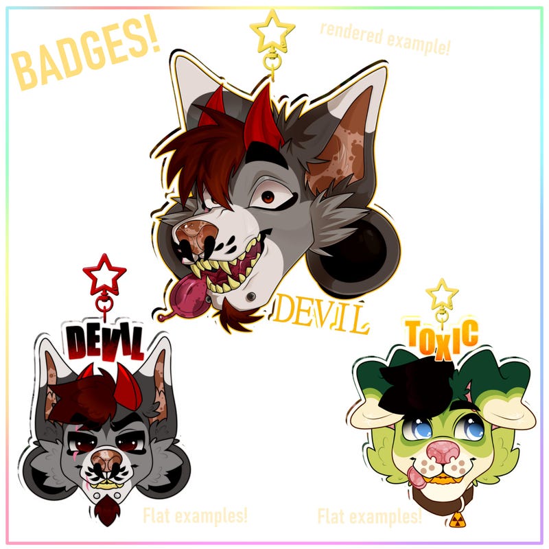 Acrylic Fursuit Badges - Etsy UK