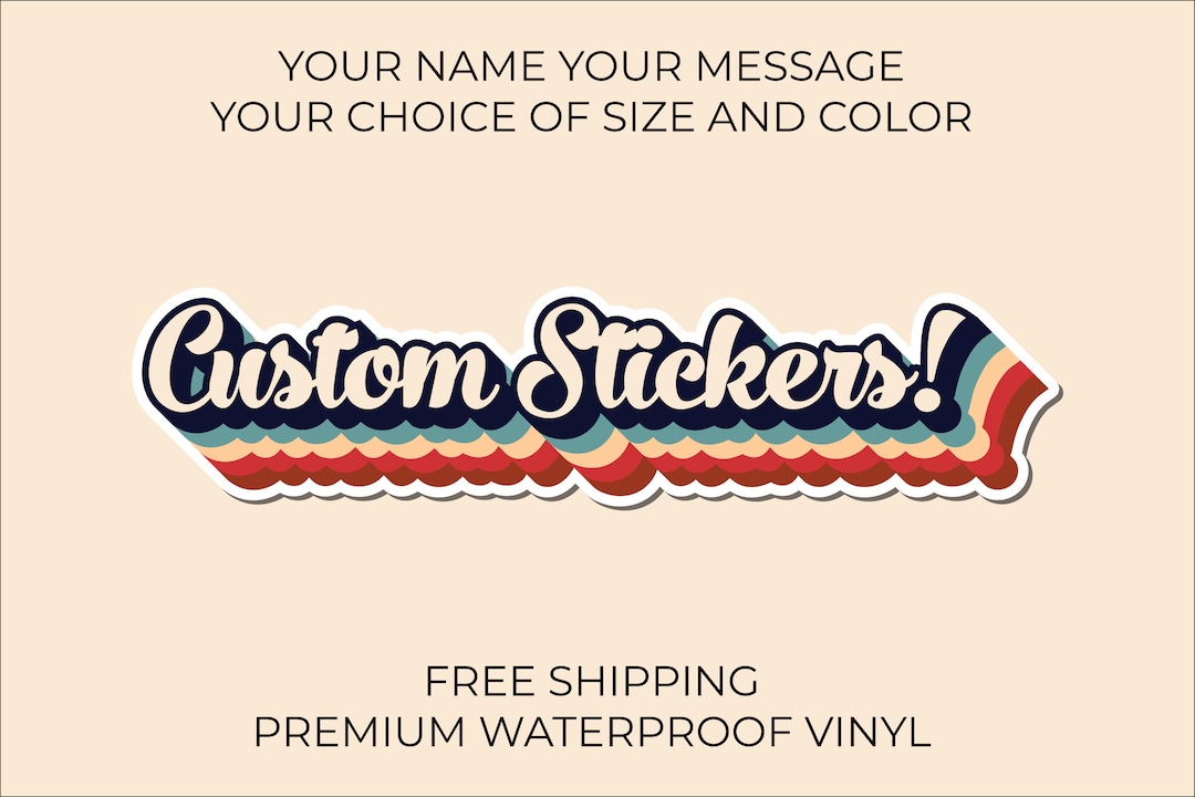 Custom Striped Name Sticker | Personalized Sticker | Retro Name Sticker ...