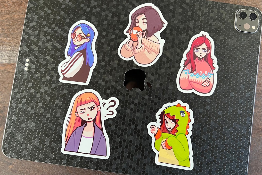 Manga Girl Sticker Set 1 Anime Manga Style 5 Waterproof Vinyl Decals - Etsy