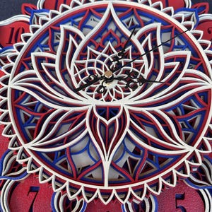 Lotus Flower - Wood Living Room Clock, Home Decor, Wood Decor, Modern ...