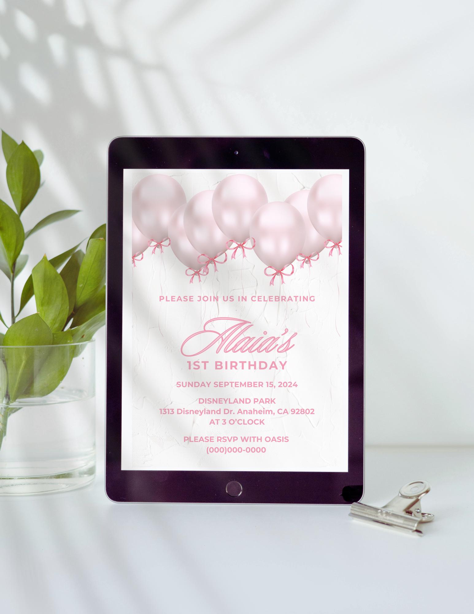Pink COQUETTE INVITATION - Invitation Template - Etsy