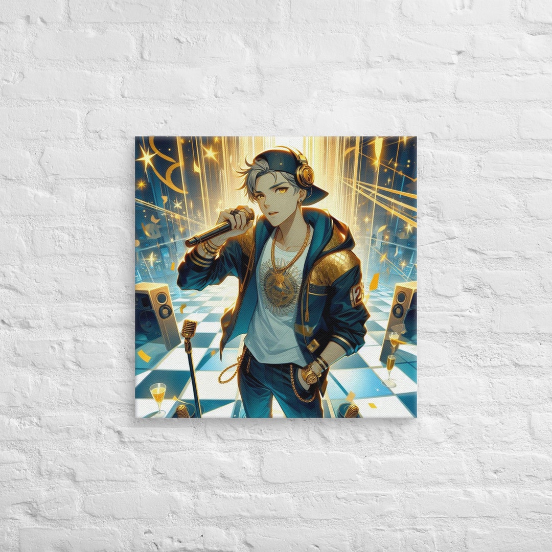 ANIME Guy New Years Christmas 2025 RAPPER Singer ART, Anime Rapper ...