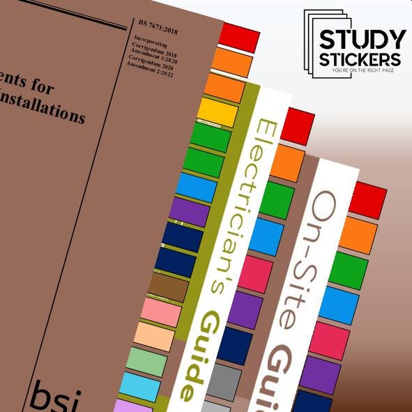18th Edition Wiring Regulations - Study Stickers - Etsy UK