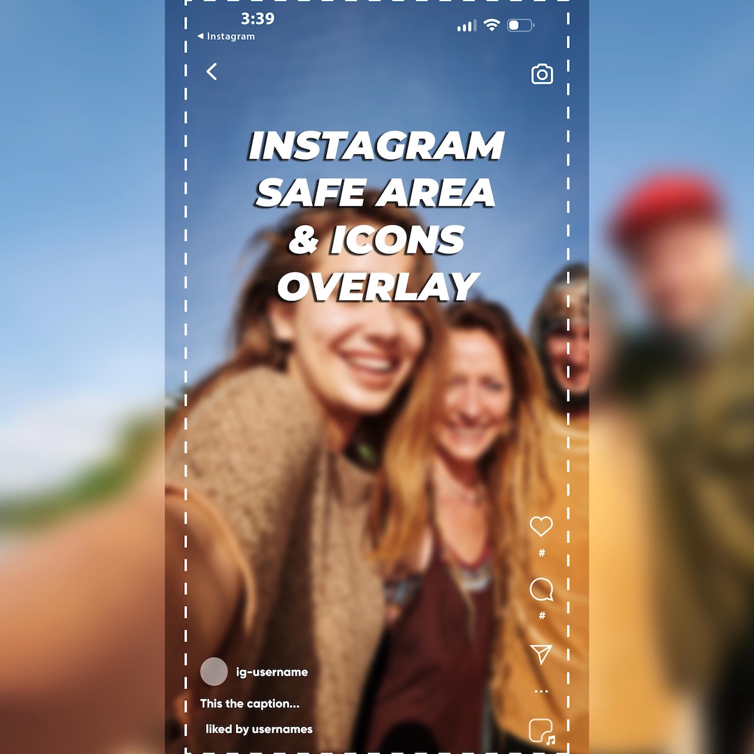Instagram Icons Social Media Guideline Overlay Template 3 Colors - Etsy