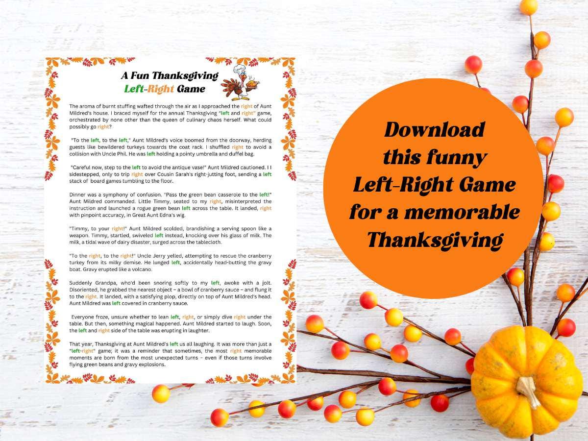 Thanksgiving 5 Second Game Printable, Friendsgiving Fun Game, Kids and ...