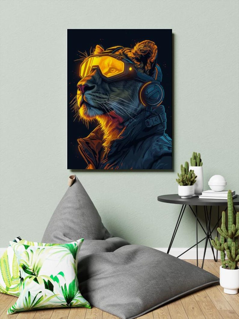 TİGER CANVAS TABLE ,lion Canvas Table,leopard Canvas Table,animal ...