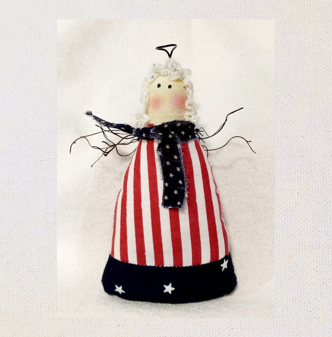 Patriotic Angel Has Vine Wings and Wire Halo. Weighted to Stand, She is ...