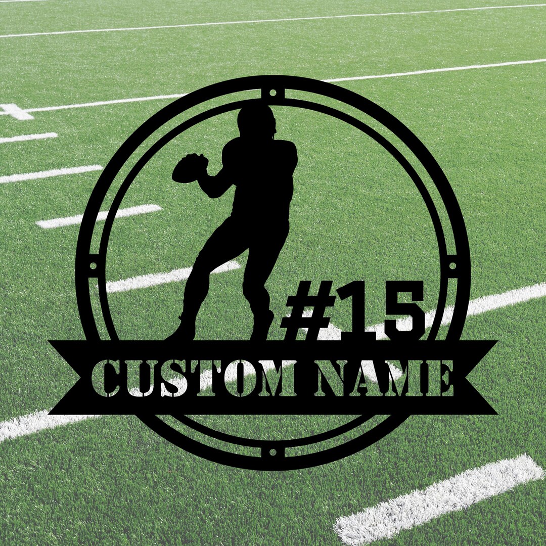 Personalized Metal Football Player Sign, Gift for Football Player, Boy ...