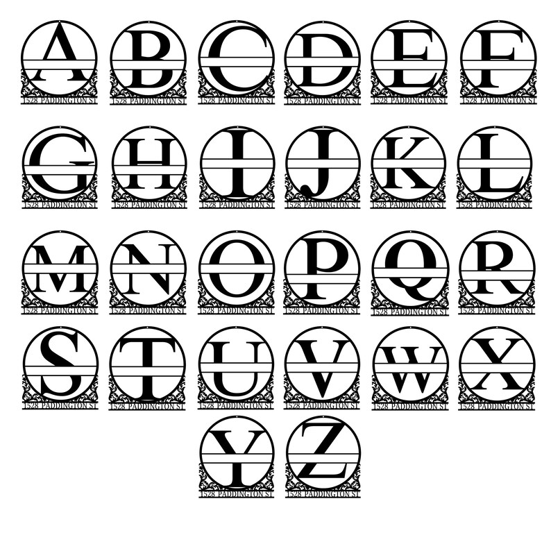 Personalized Metal Monogram Address Sign, Name Metal Sign, Metal Name ...