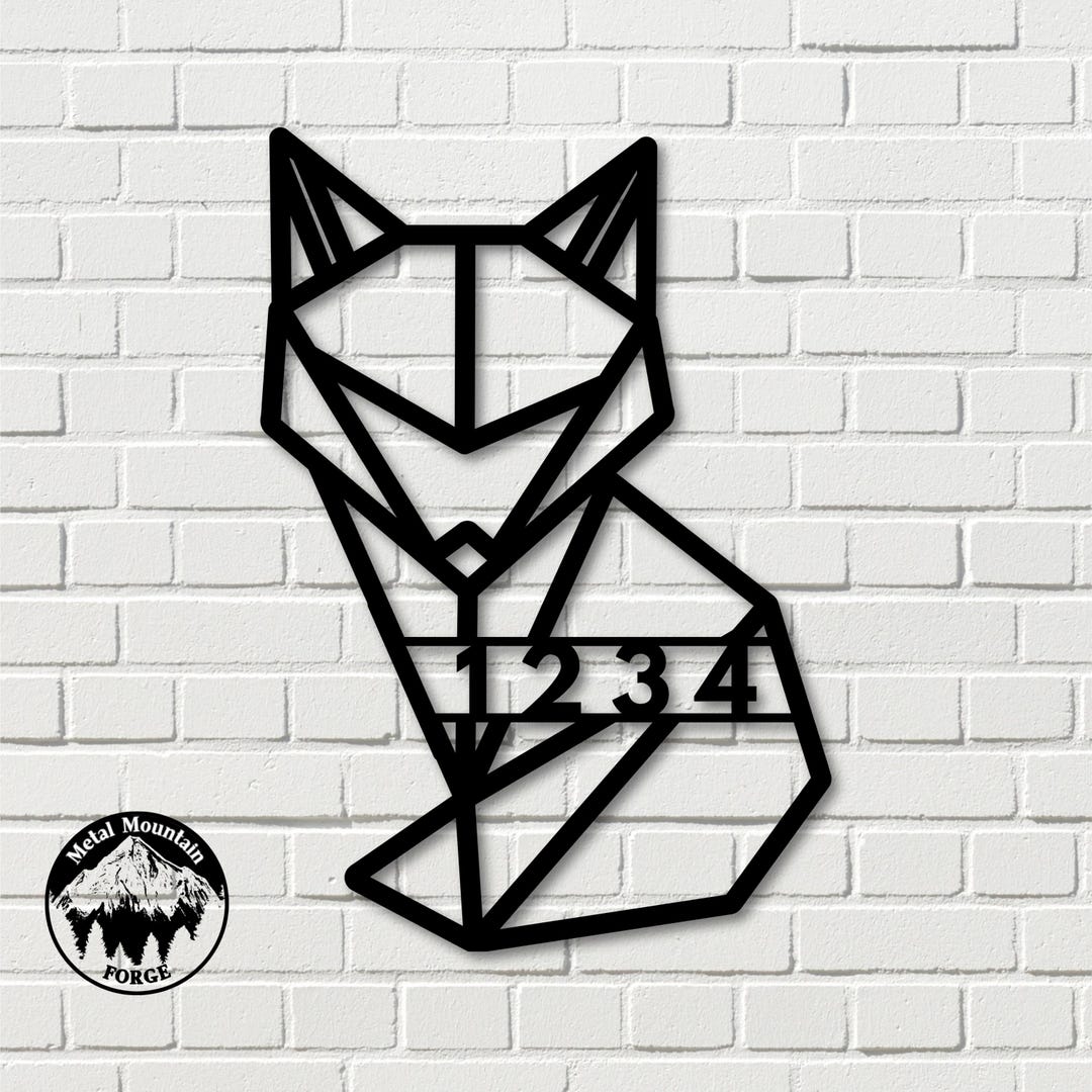 Custom Geometric Fox Address Sign, Cute Address Sign, New Home Gift ...